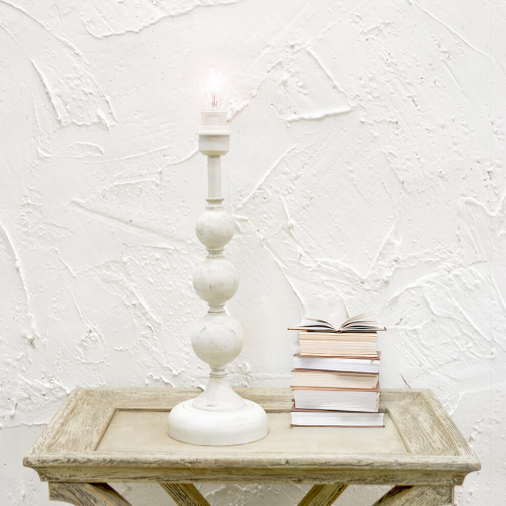Lamp Base Thea Antique White - Grand Illusions Wholesale