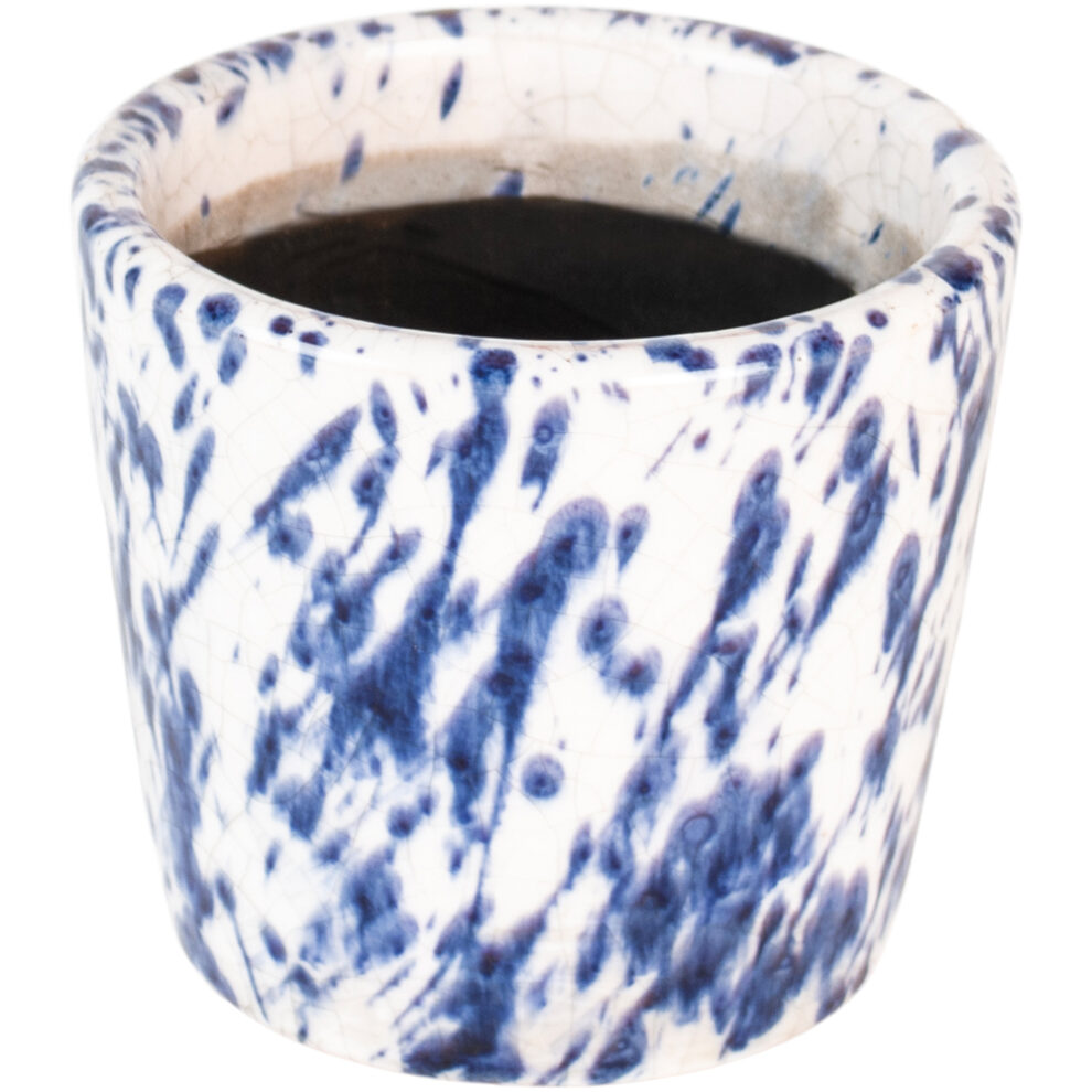 Mini Old Style Dutch Pot Blue Splatter - Grand Illusions Wholesale